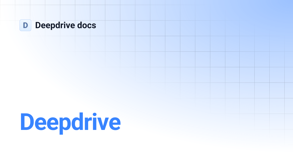Deepdrive | Deepdrive docs